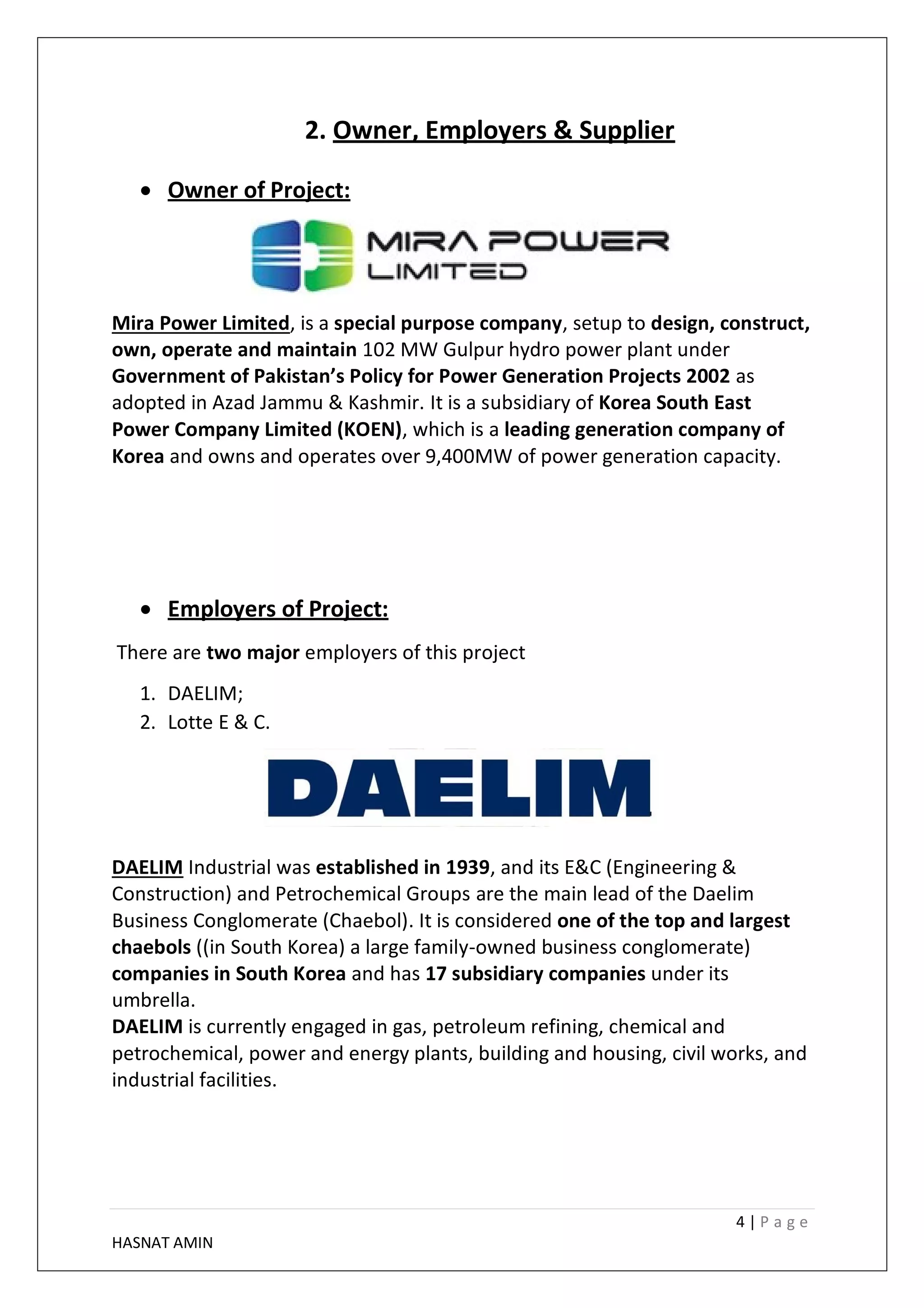 Gulpur Hydropower Plant Project Full Report 2019 | PDF