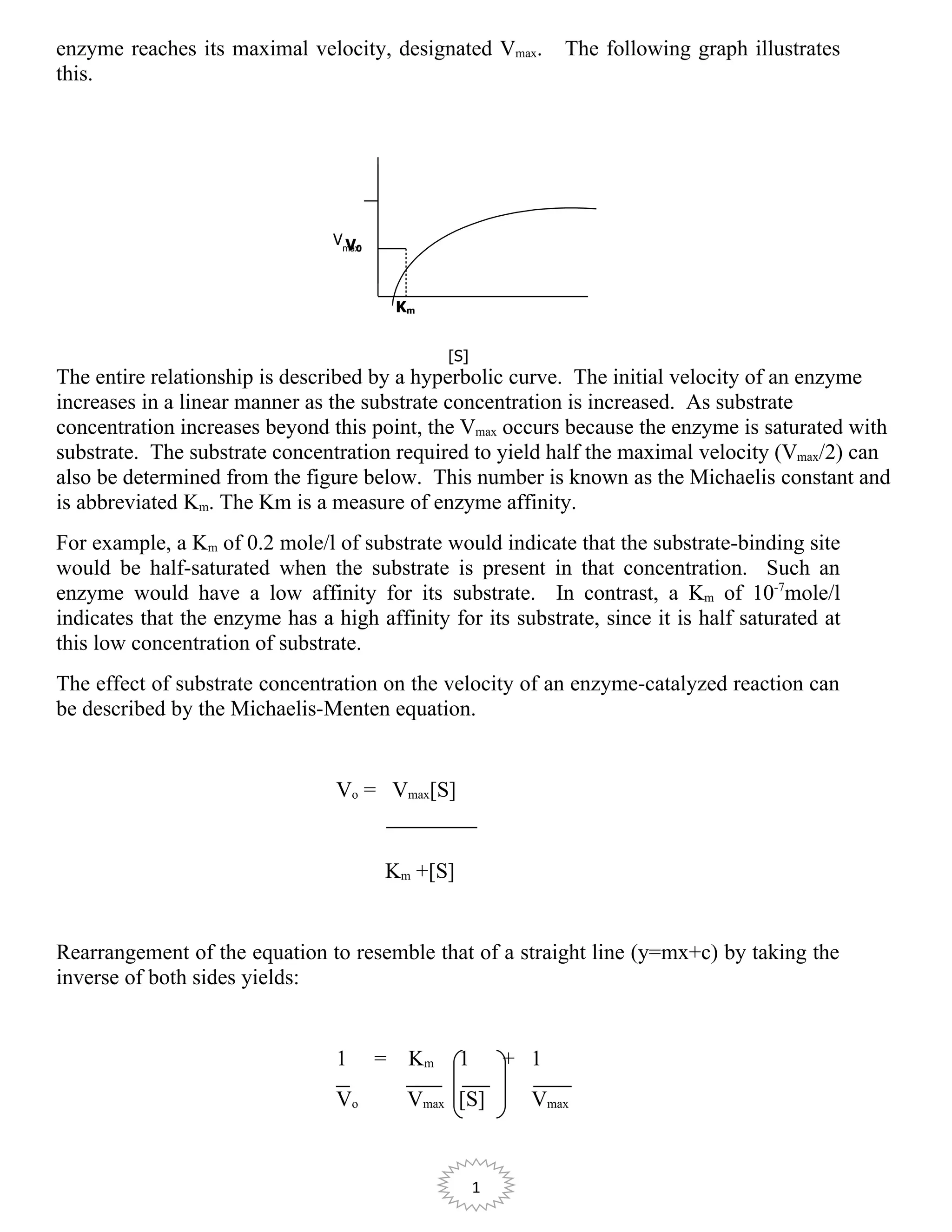 DETERMINE THE Km and vmax OF THE ACIDIC PHOSPHATASE | DOC