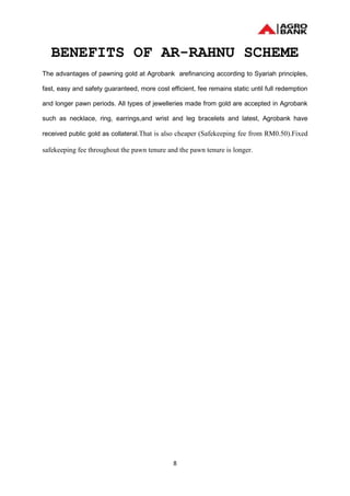 Report of Ar-Rahnu in AGROBANK | DOCX