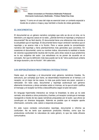 Modalidades del reportaje multimedia y pautas para su elaboración | PDF