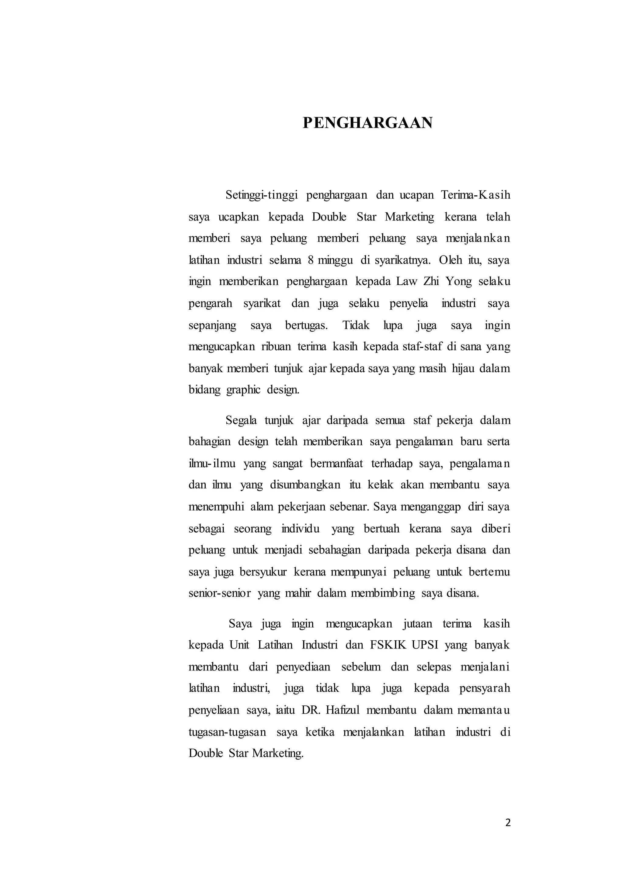 Report akhir Latihan Industri UPSI | DOCX