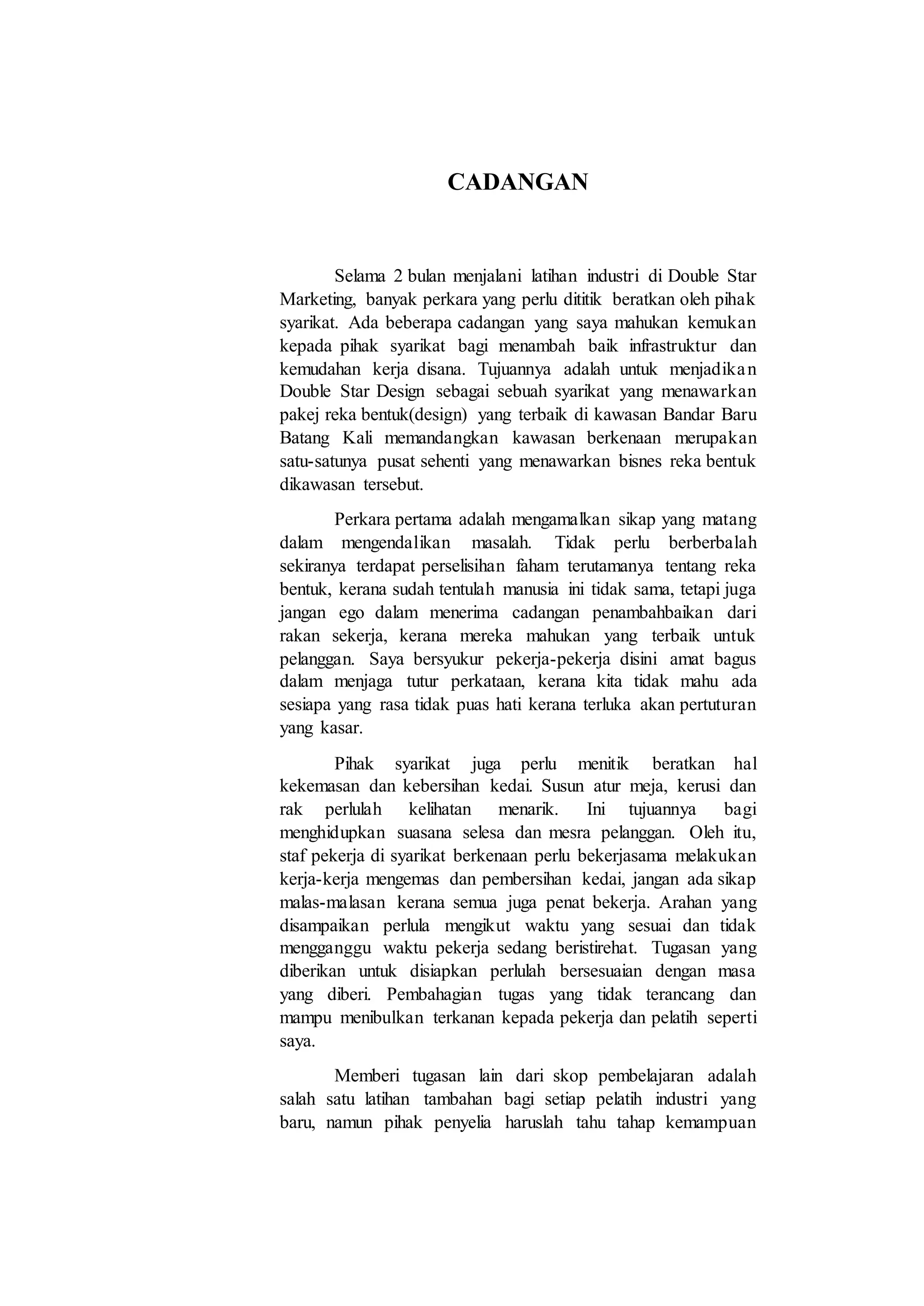 Report akhir Latihan Industri UPSI | DOCX