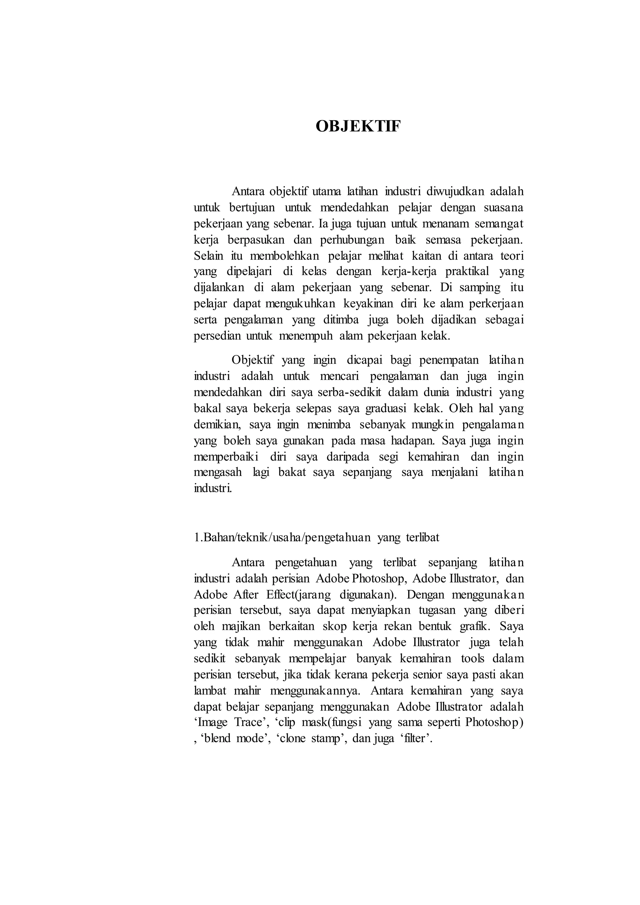 Report akhir Latihan Industri UPSI | DOCX