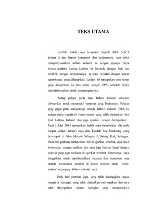 Report akhir Latihan Industri UPSI | DOCX