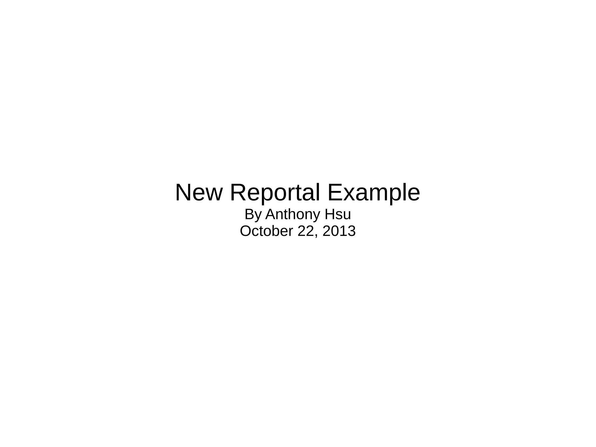 Reportal example | ODP