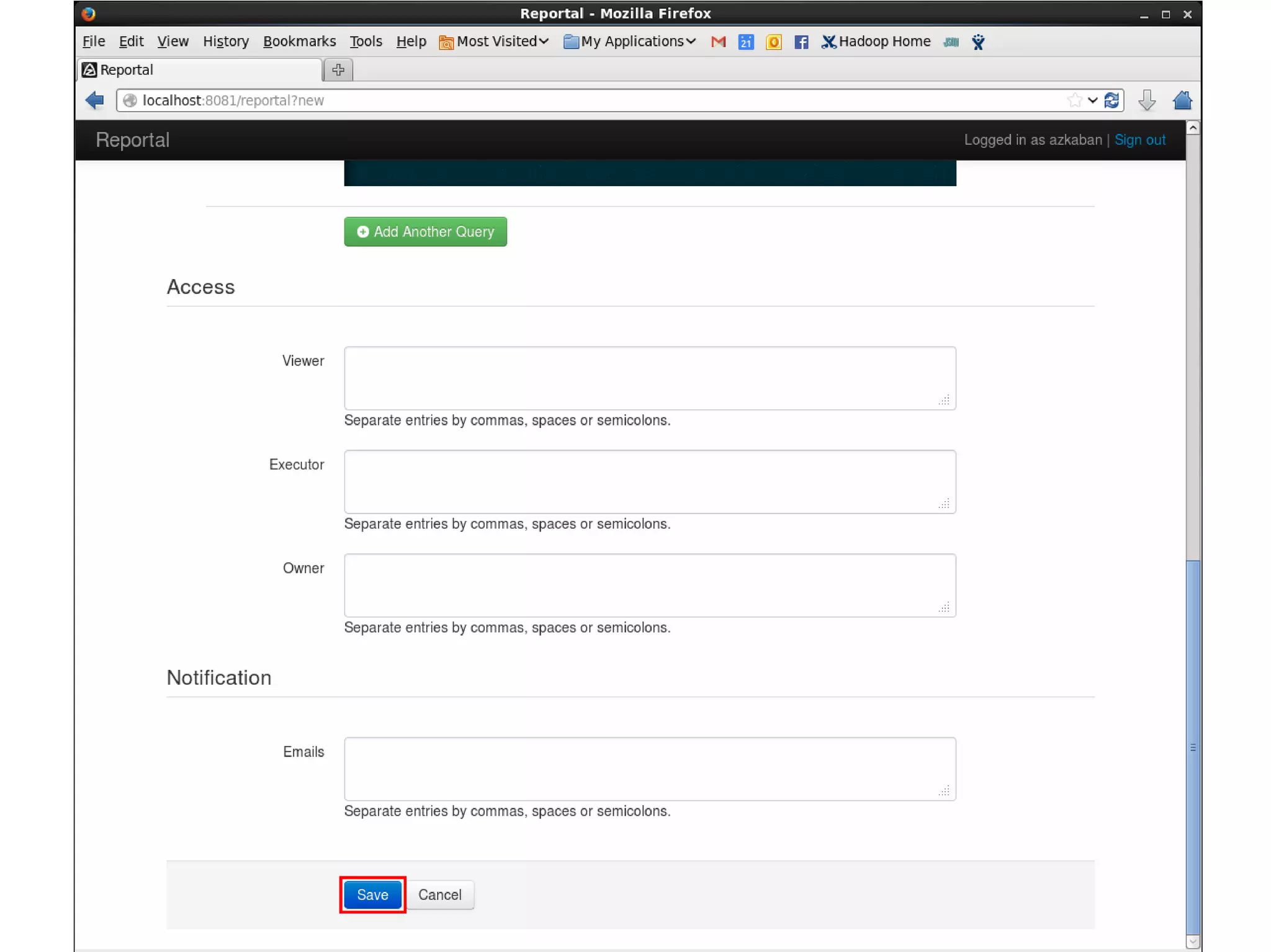 Reportal example | ODP