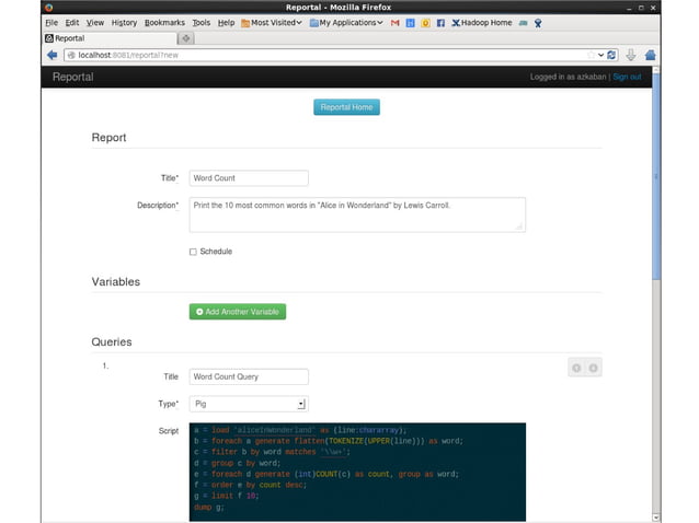 Reportal example | ODP
