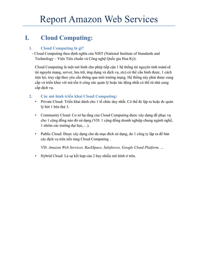 Report amazon web services | PDF