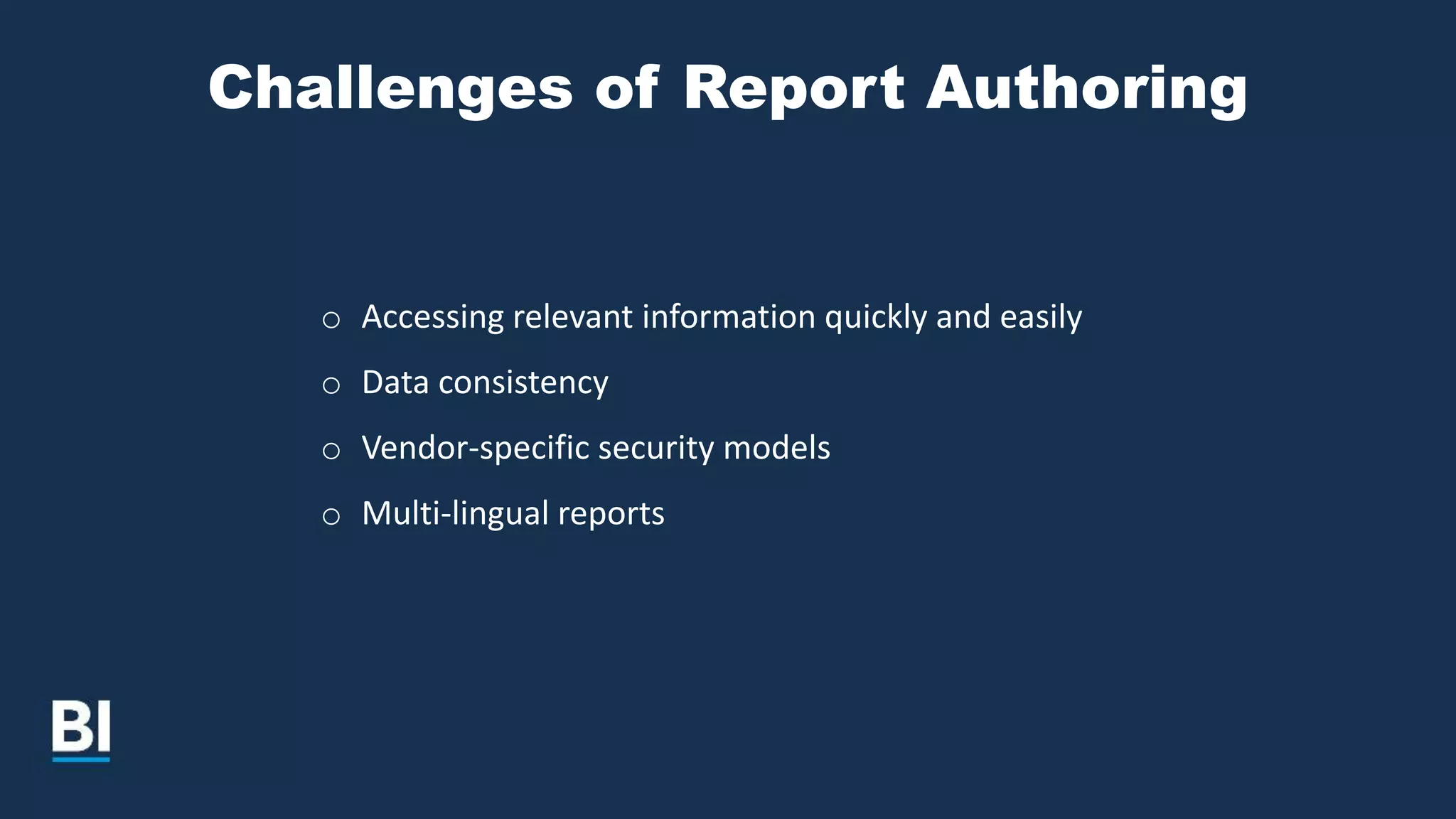 Report authoring in Business Intelligence | PPTX