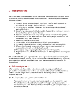 5S Implementation, Inventory Management and Work Flow Digitalization of ...