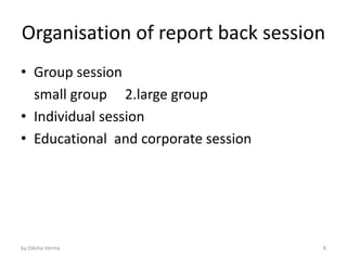 Report back session | PPTX