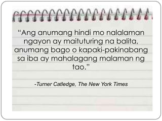 Balita sa Pamamahayag | PPTX