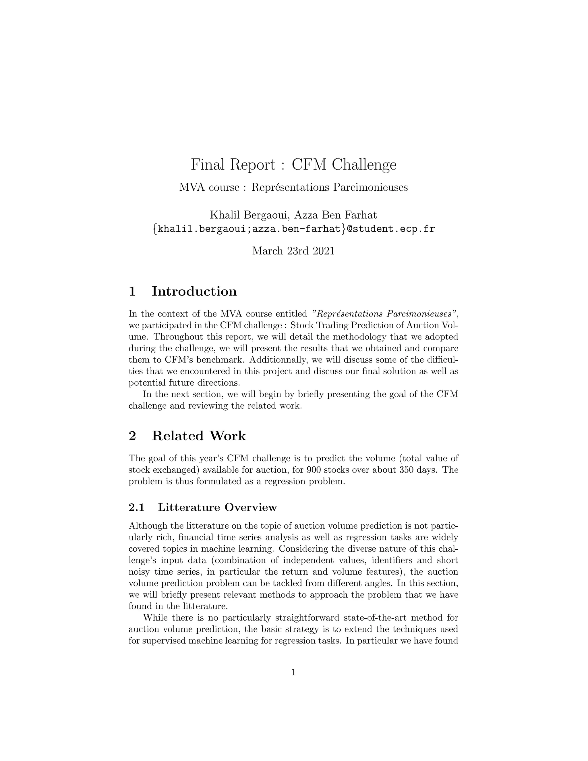 CFM Challenge - Course Project | PDF