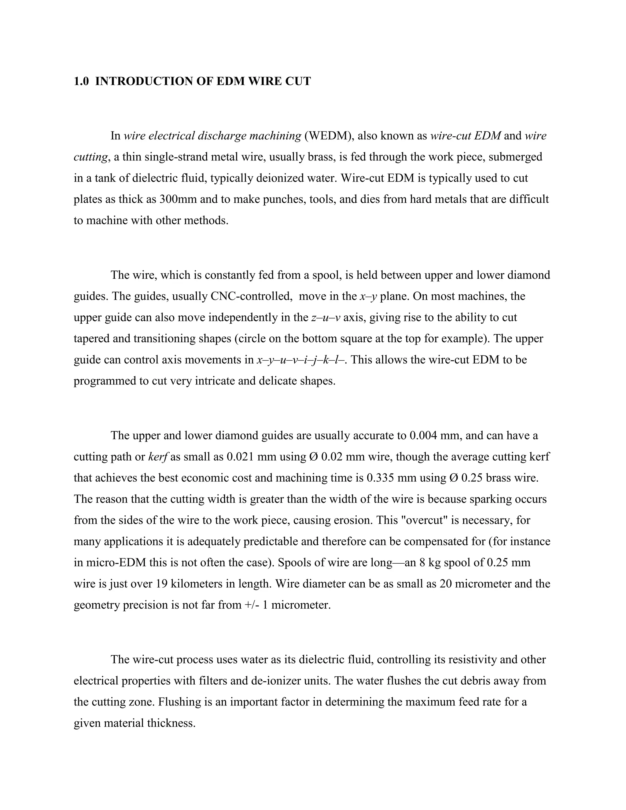 EDM wirecut report | DOCX