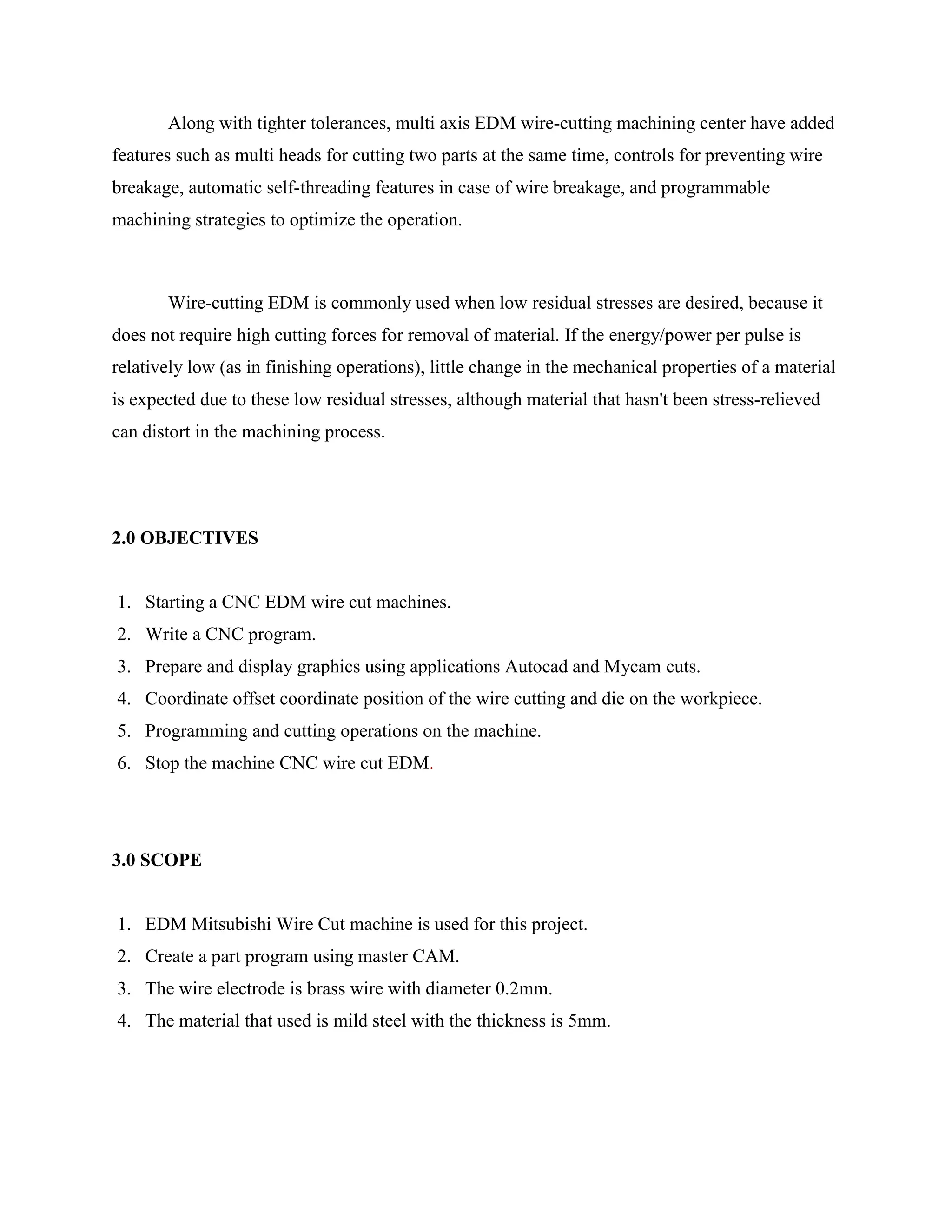 EDM wirecut report | DOCX