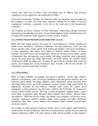 Turbine manufacturing at BHEL Haridwar | DOCX