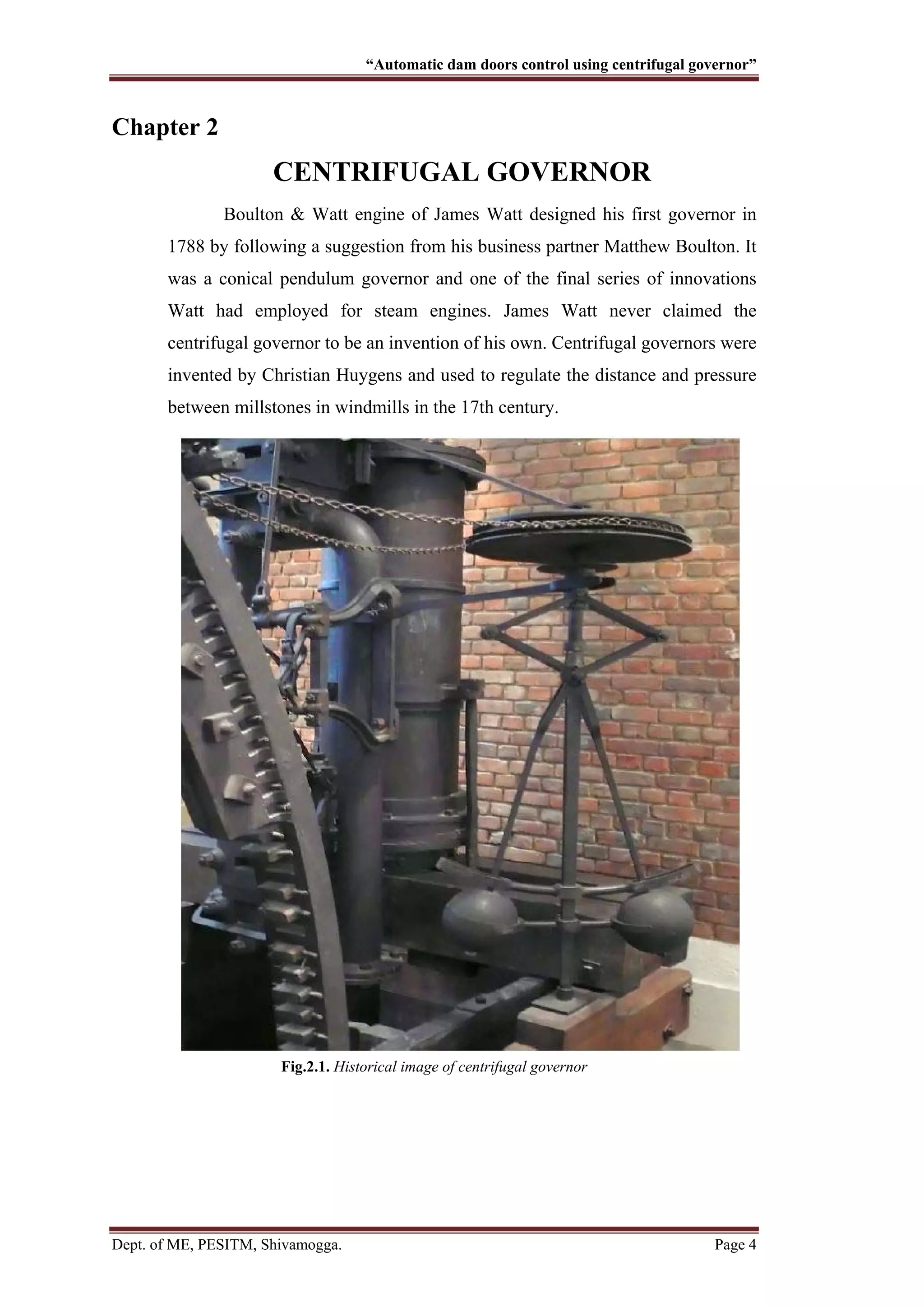 AUTOMATIC DAM DOOR CONTROL USING CENTRIFUGAL GOVERNOR | PDF