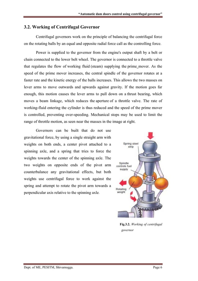 AUTOMATIC DAM DOOR CONTROL USING CENTRIFUGAL GOVERNOR | PDF