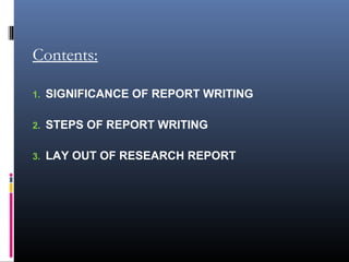 REPORT WRITING | PPT