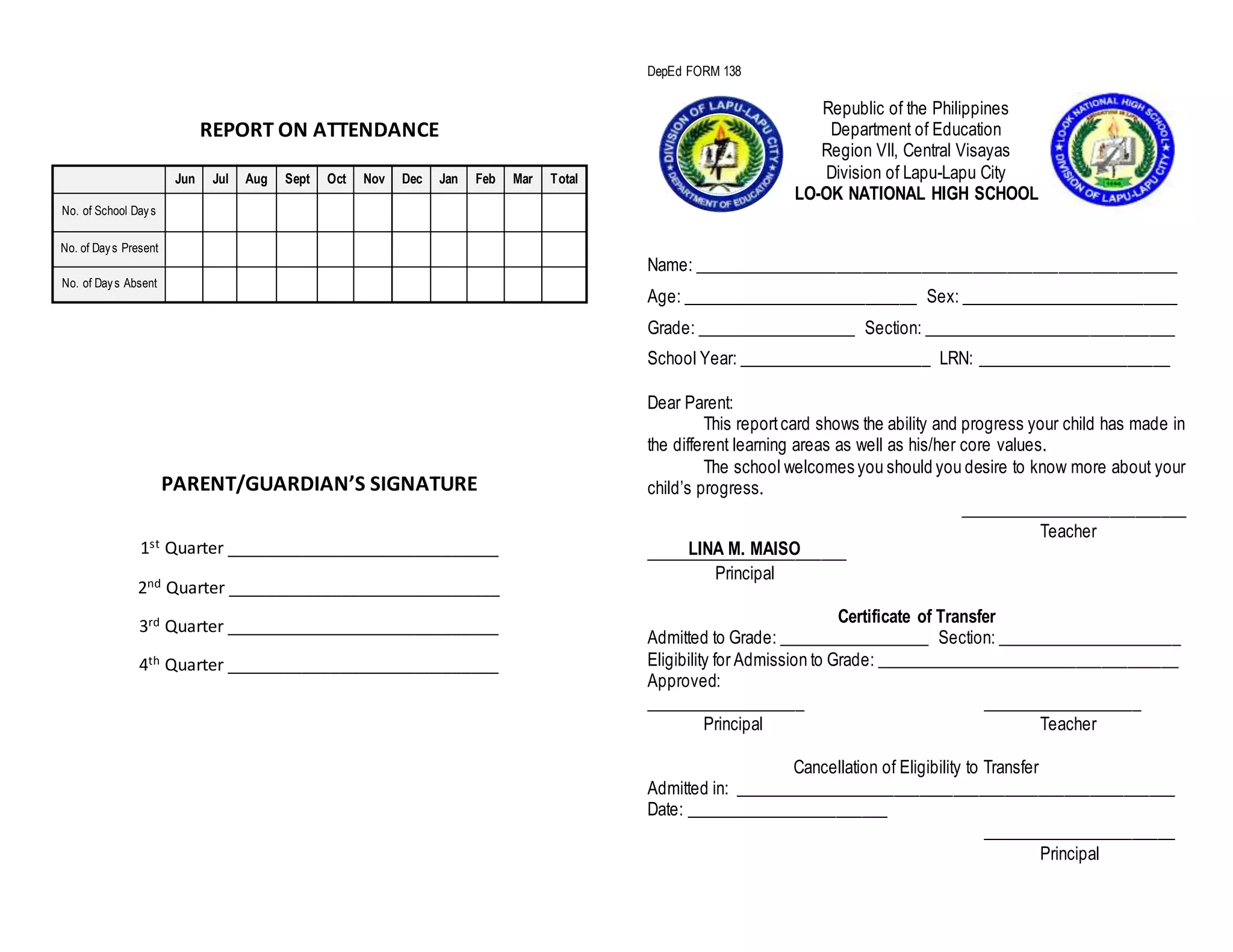 Report card(revised) | DOCX