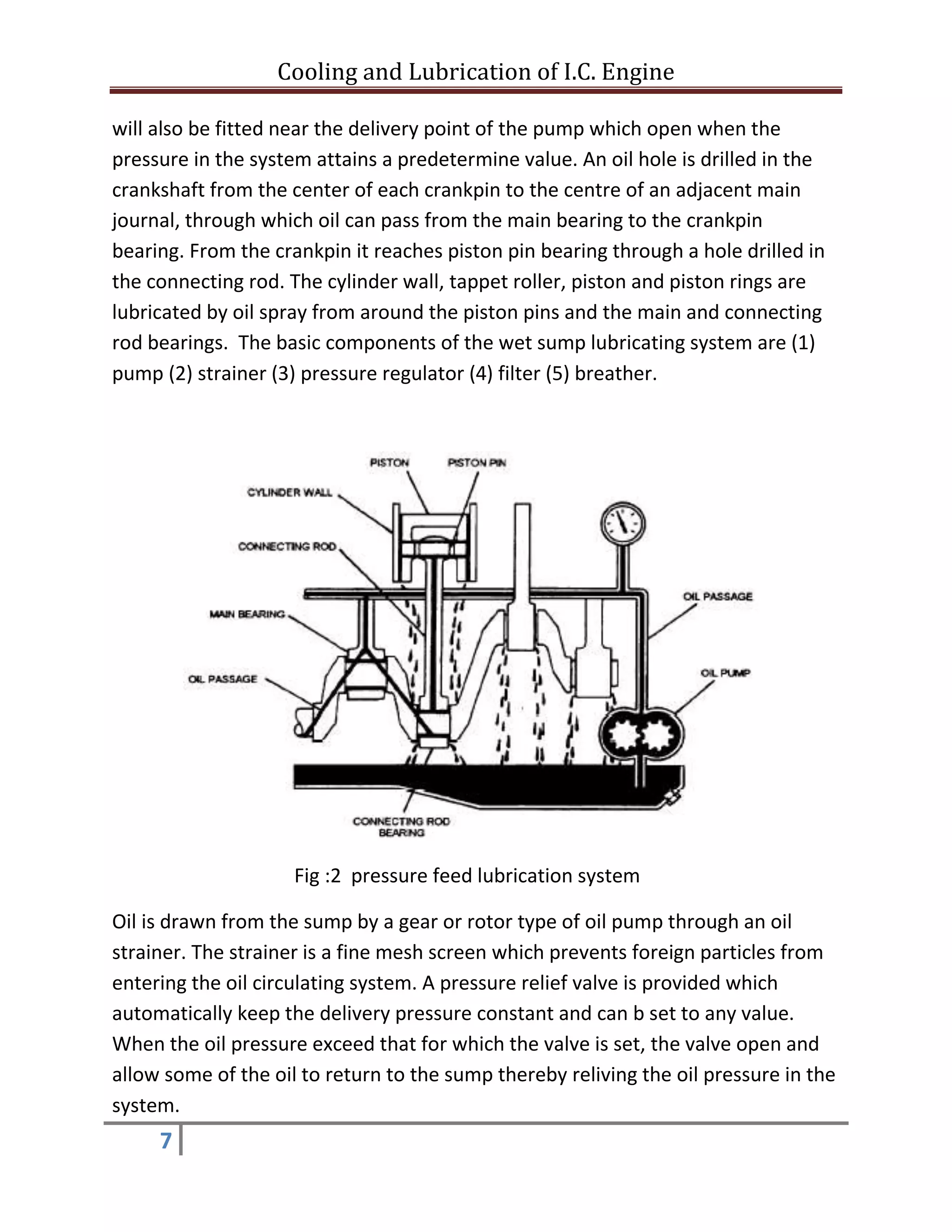 cooling and lubrication of engine report | DOCX