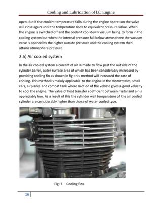 cooling and lubrication of engine report | DOCX