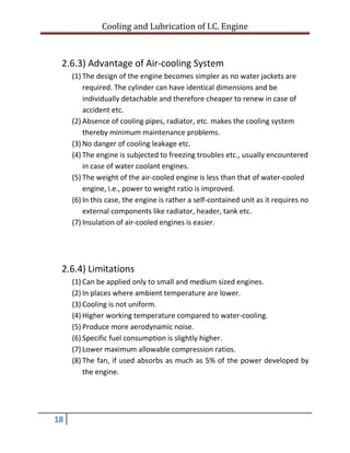 cooling and lubrication of engine report | DOCX
