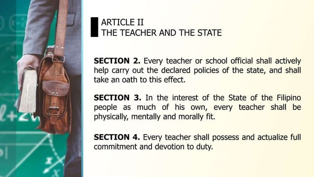 Code of Ethics for Professional Teachers (Articles I, II, and III) | PPTX