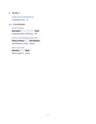 fea analysis of wrench using comsol multiphysics | PDF