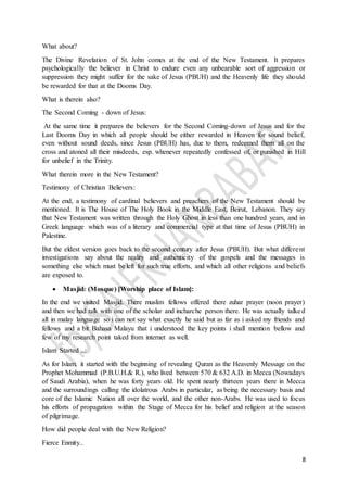 Report on Comparative Religion in Malaysia | Saif Khan Babar | DOCX