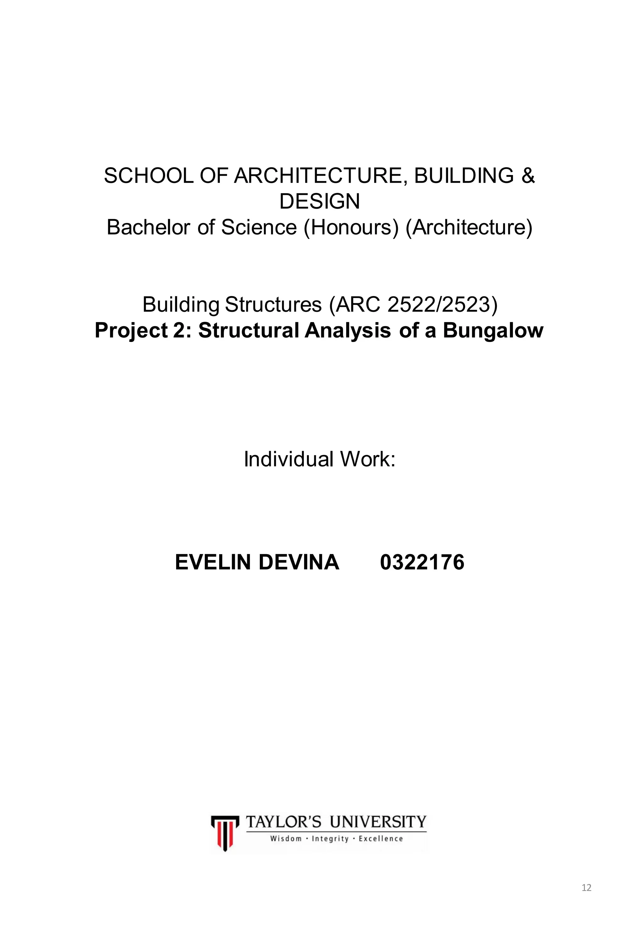 Building Structure Project 2 (Taylor's lakeside campus) | PDF