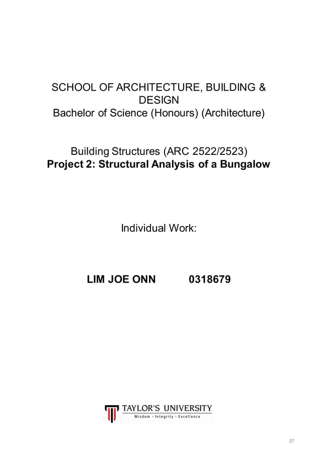 Building Structure Project 2 (Taylor's lakeside campus) | PDF | Civil Engineering Industry ...