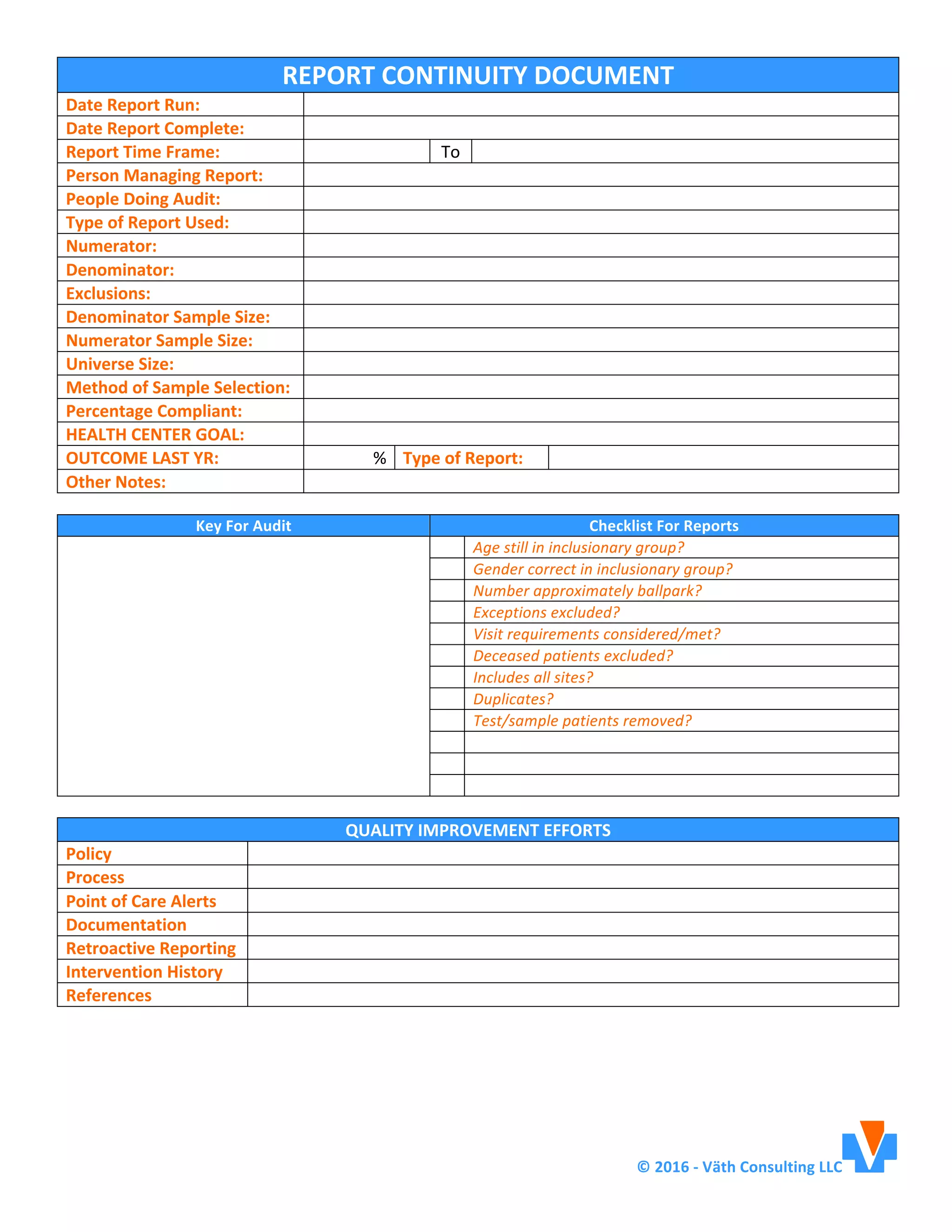 Report Continuity Document | PDF