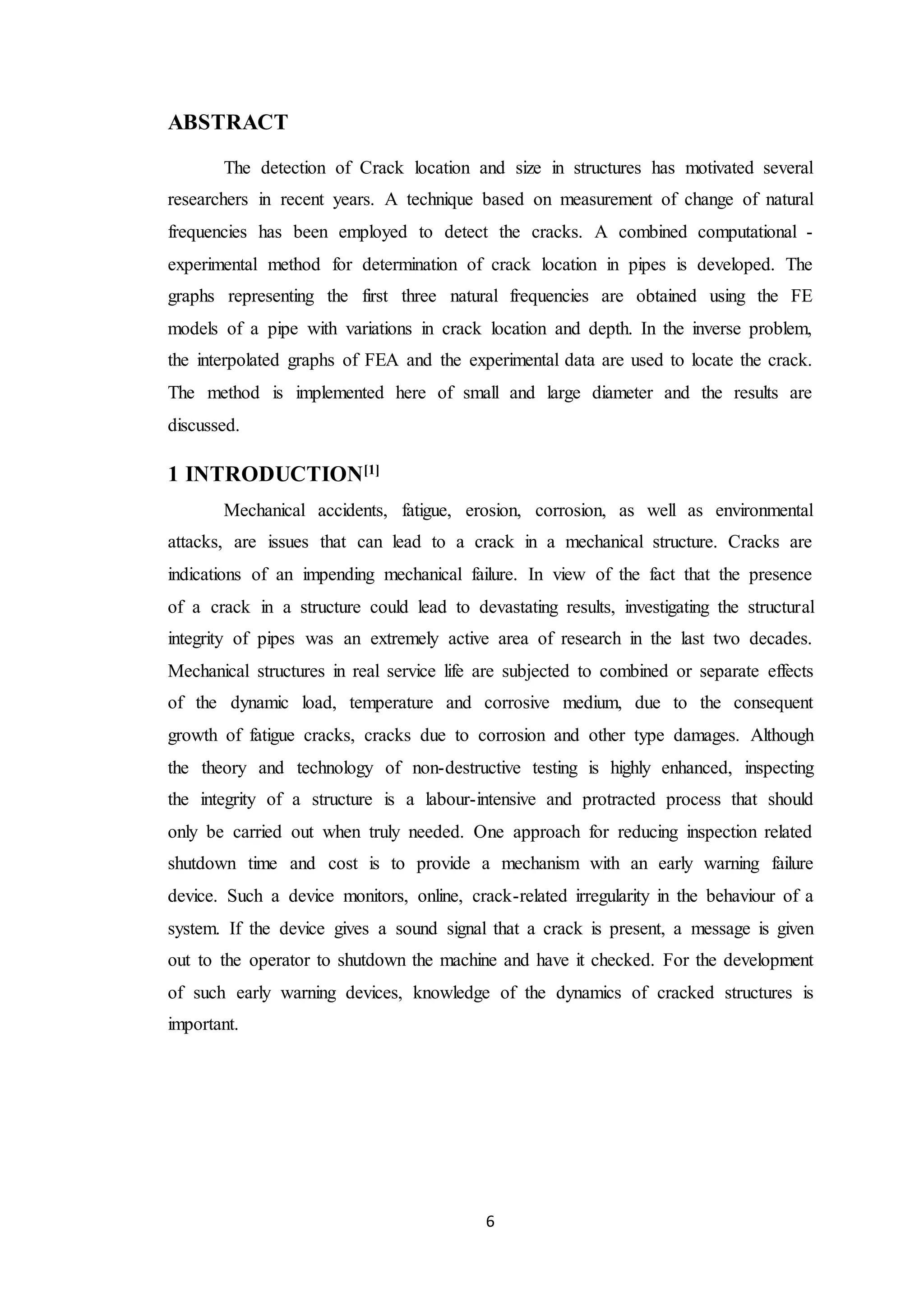Report on crack detection in pipes | DOCX