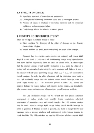Report on crack detection in pipes | DOCX | Physics | Science