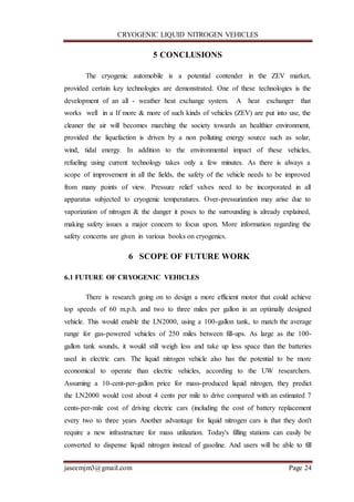Report cryogenic liquid nitrogen vehicles | DOCX