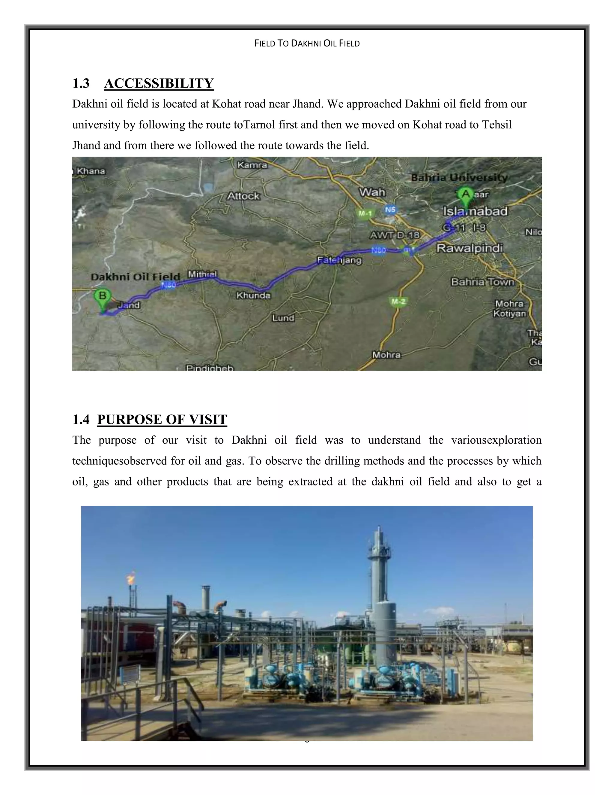 Report on field visit to dakhni oil field | DOCX