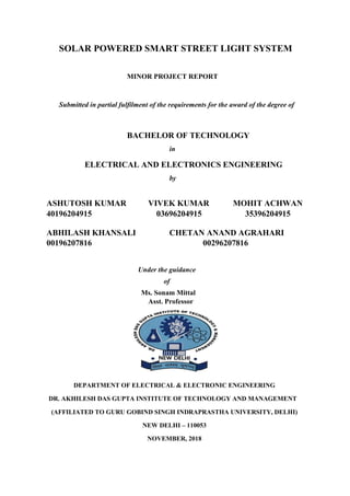 Report on solar based street light system | PDF