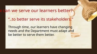 DepEd Vision, Mission and Target Outcomes | PPTX