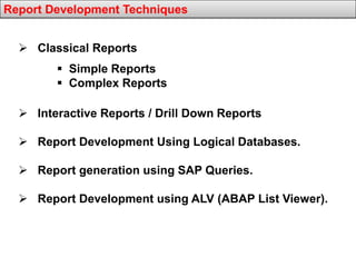 Report development technique | PPTX