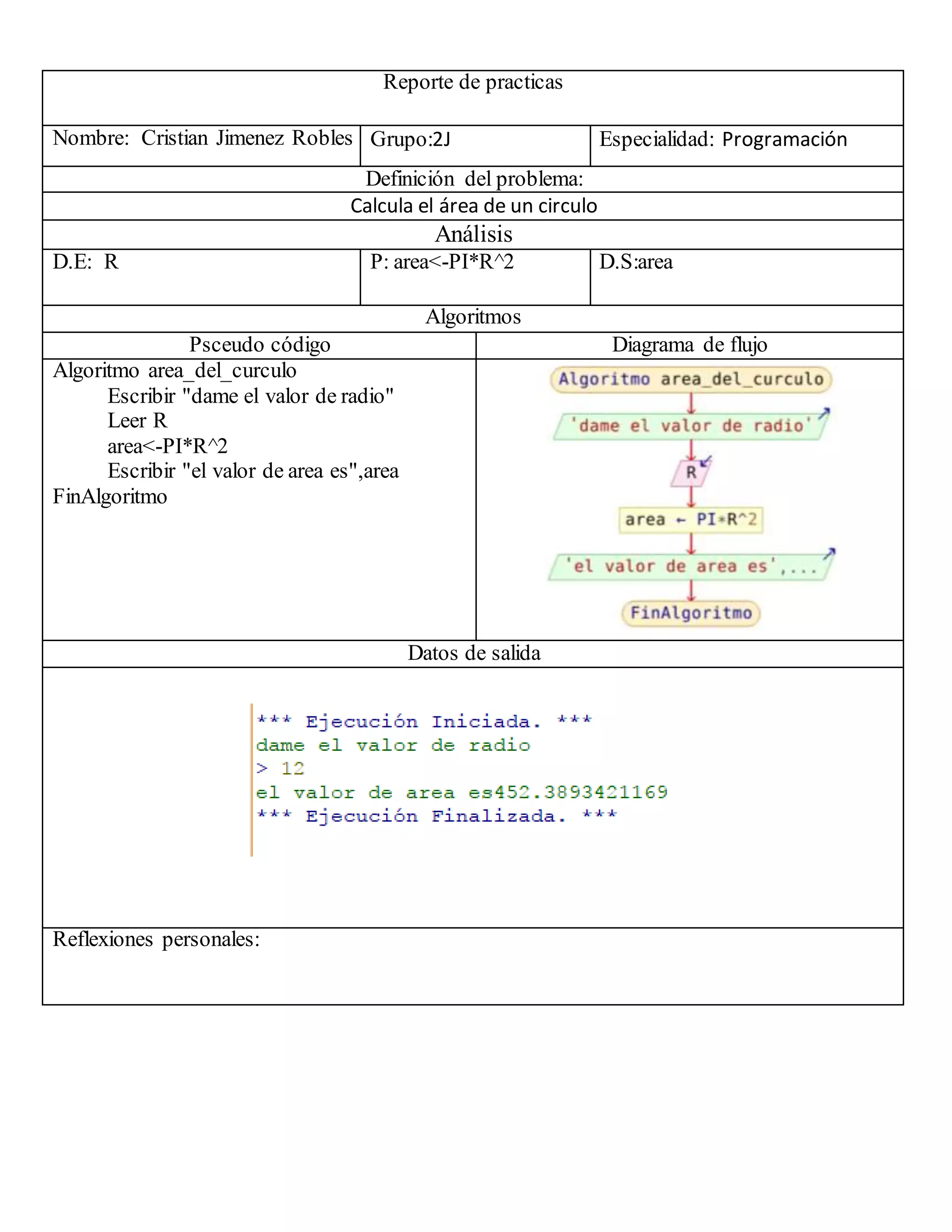 Reporte de practicas Programacion | DOCX