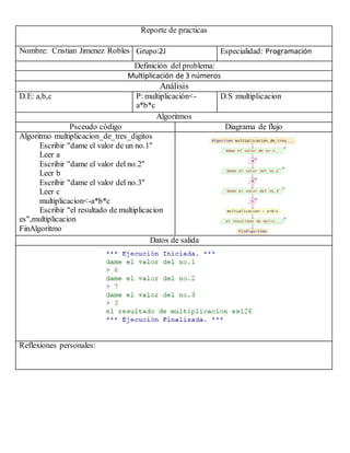 Reporte de practicas Programacion | DOCX