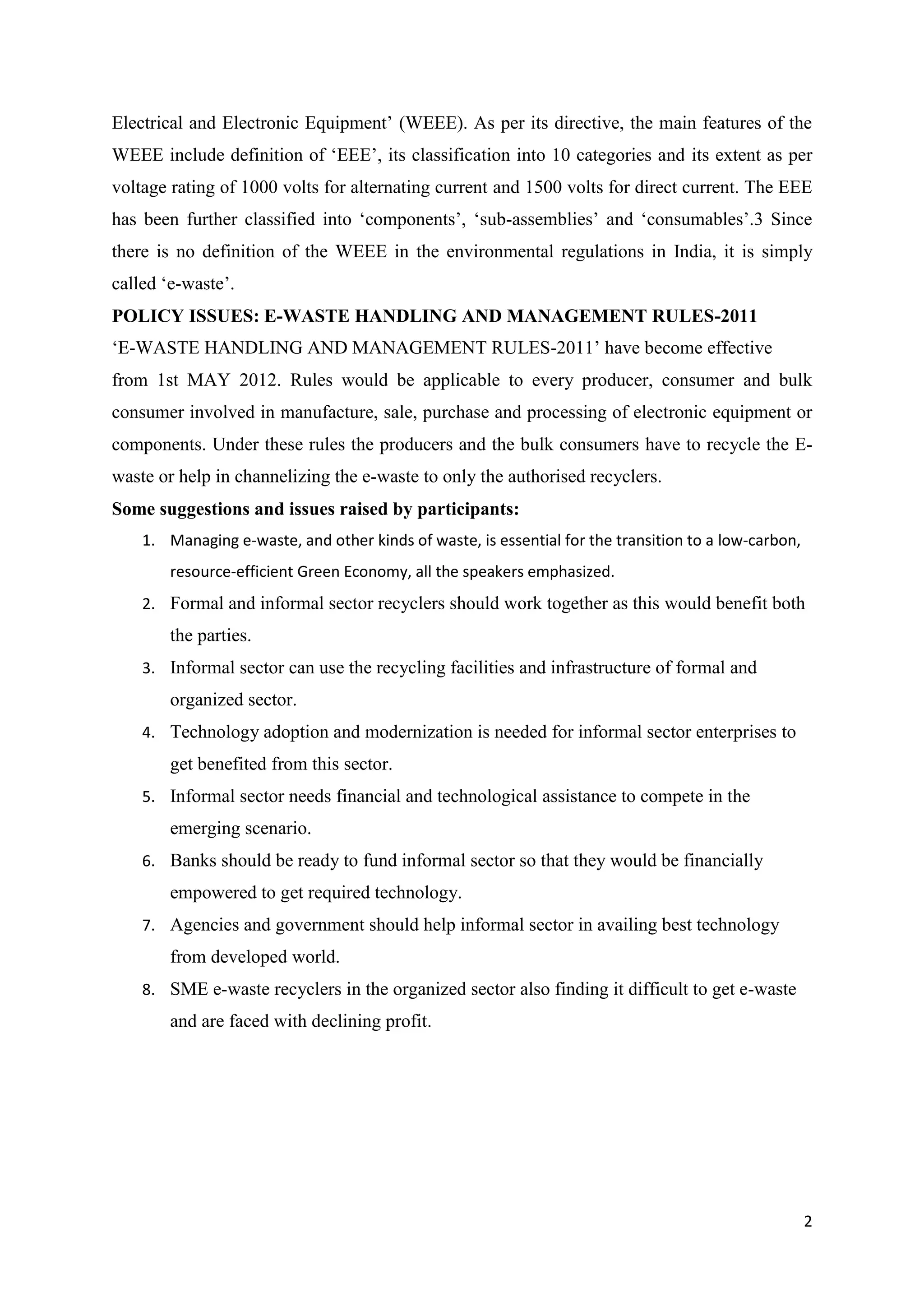 Report on e-waste management & recycling | DOCX