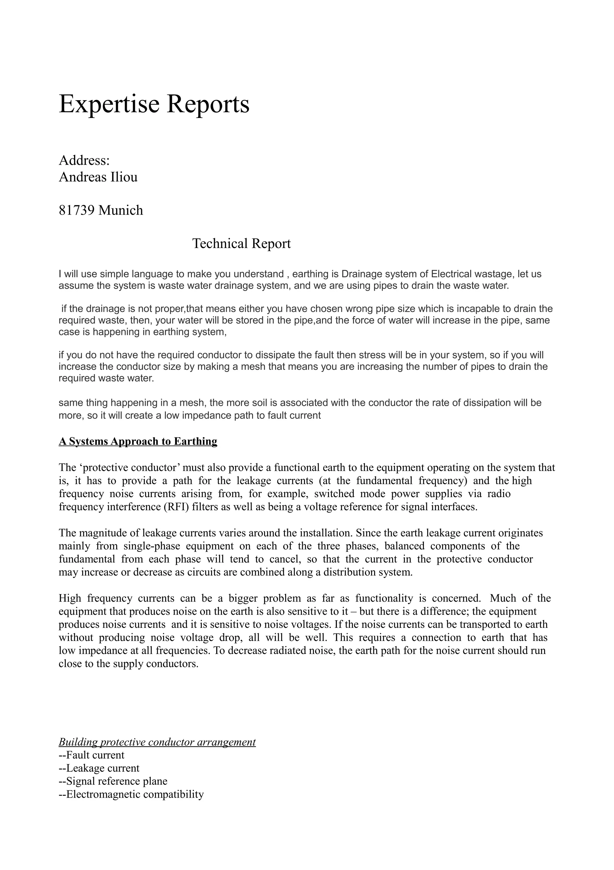 Report earthing grounding pv with shielded, armoured dc cabling ...