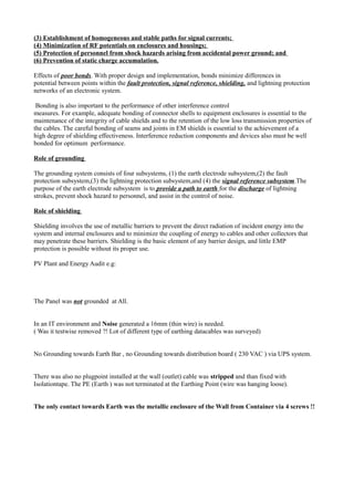 Report earthing grounding pv with shielded, armoured dc cabling ...