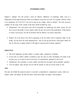 Project Report Online Test | DOCX