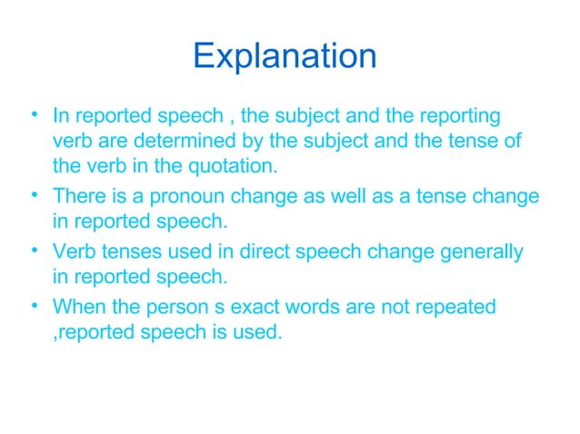 Reported Speech | PPT