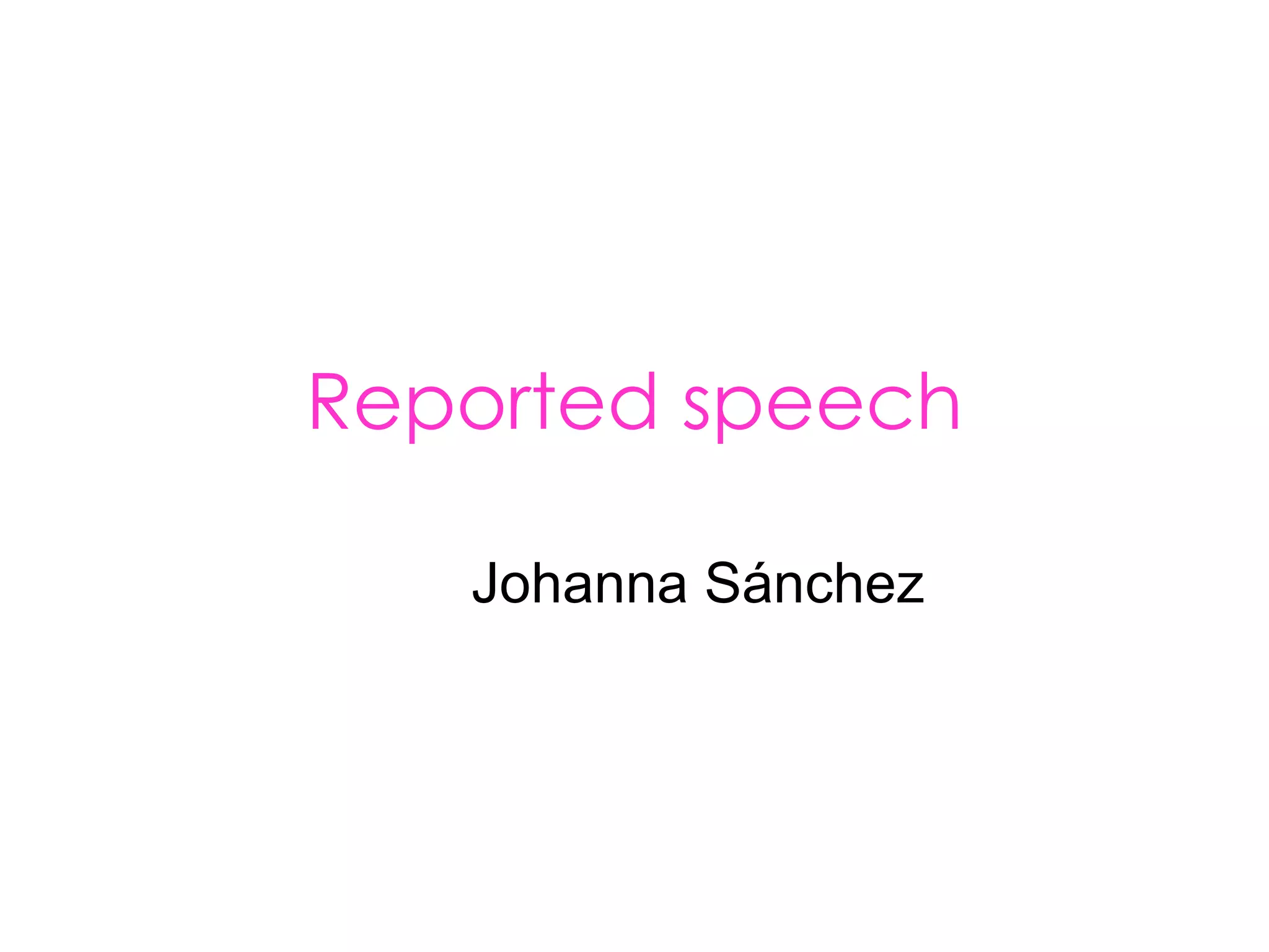 Reported Speech | PPT