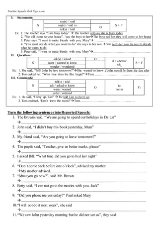 Reported speech | DOCX