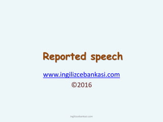 Reported speech | PPT